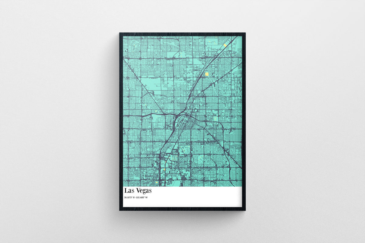 Las Vegas City Map Poster Street Map America Print Home Gift. – Big Art Shop
