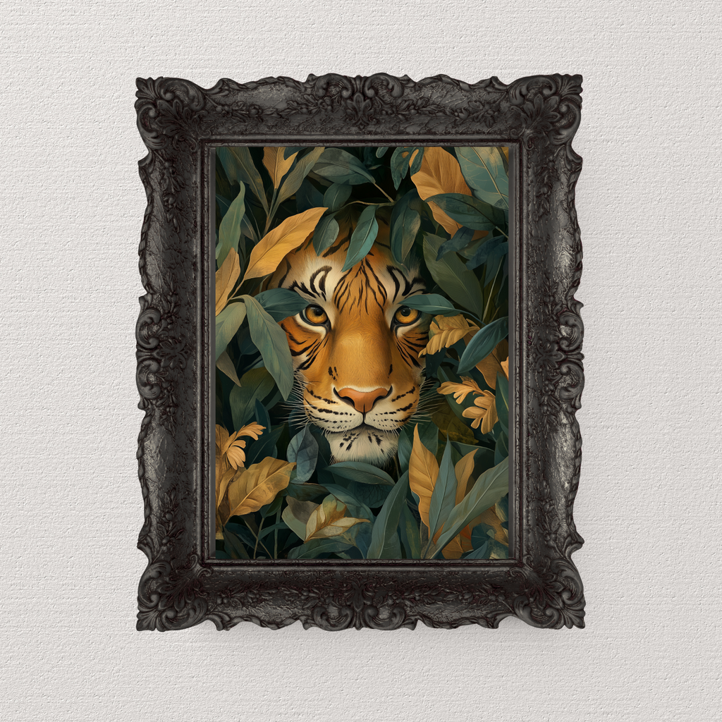 Tiger Peeking in the Jungle Print – Big Art Shop