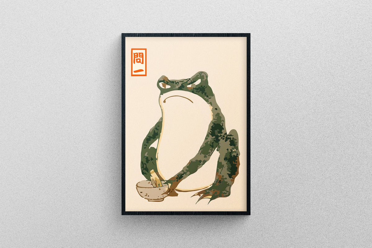 Japanese Frog Art Print, Angry cook Matsumoto Hoji Vintage Poster | ex ...