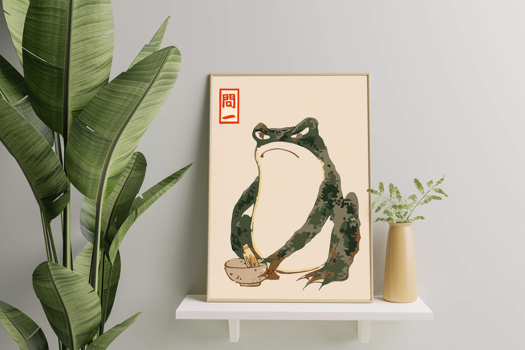 Japanese Frog Art Print, Angry cook Matsumoto Hoji Vintage Poster | ex ...