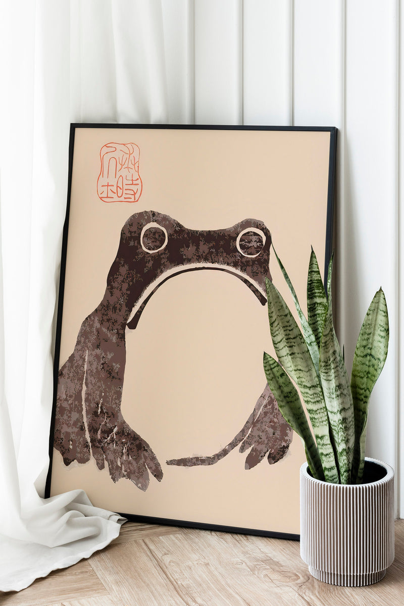 Japanese Frog Art Print, Lonely Frog Matsumoto Hoji Vintage Poster | e ...
