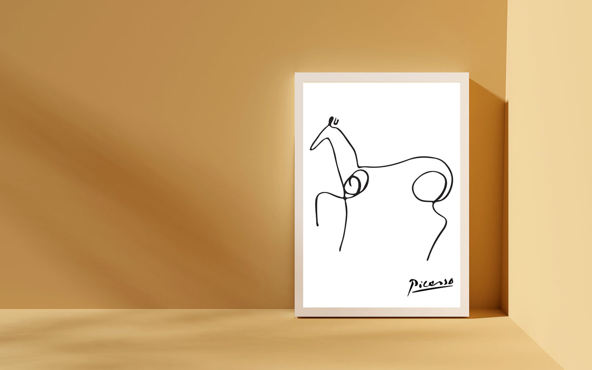 Picasso's Horse Side on line drawing Poster Art | Exhibition Print in ...