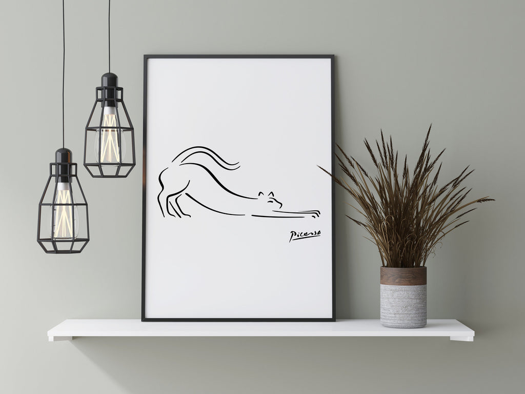 Picasso's Cat Stretch Drawing | Exhibition Print in High Resolution ...