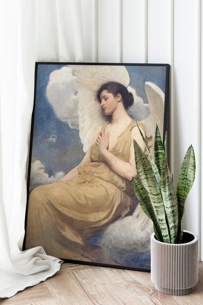 Winged Figure Art Print, Abbott Handerson Thayer old Vintage Poster ...