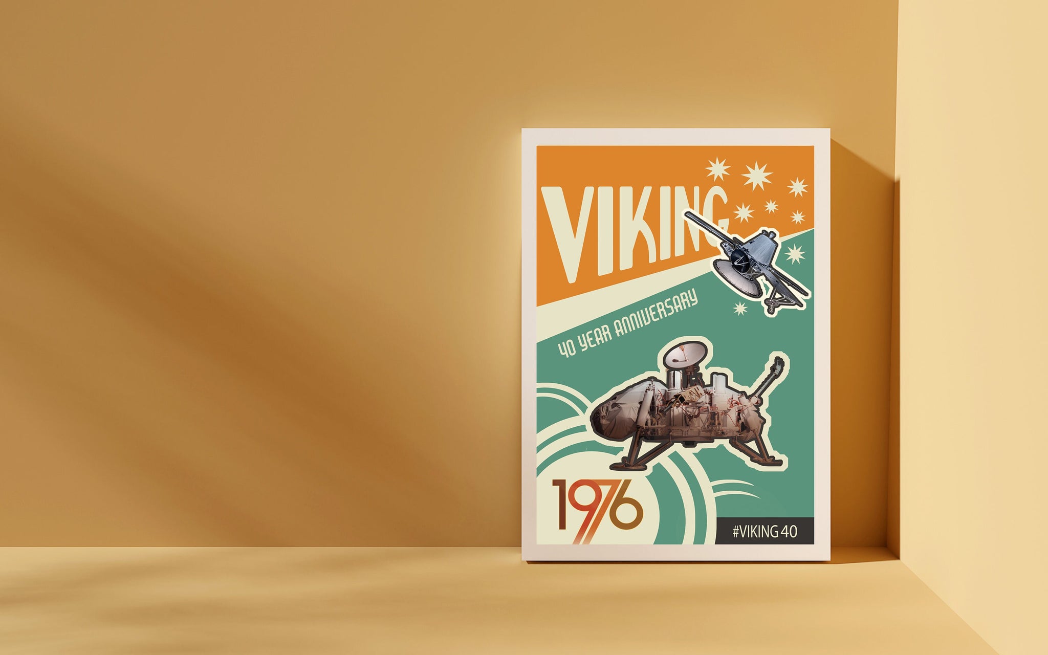 NASA Viking 40 years Anniversary Poster, Mars exploration illustration ...