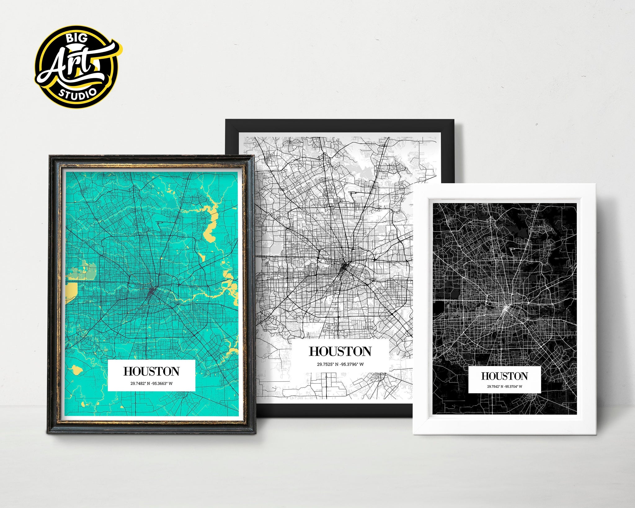Houston Texas City Map Poster Street Map America, USA Print Home Gift ...