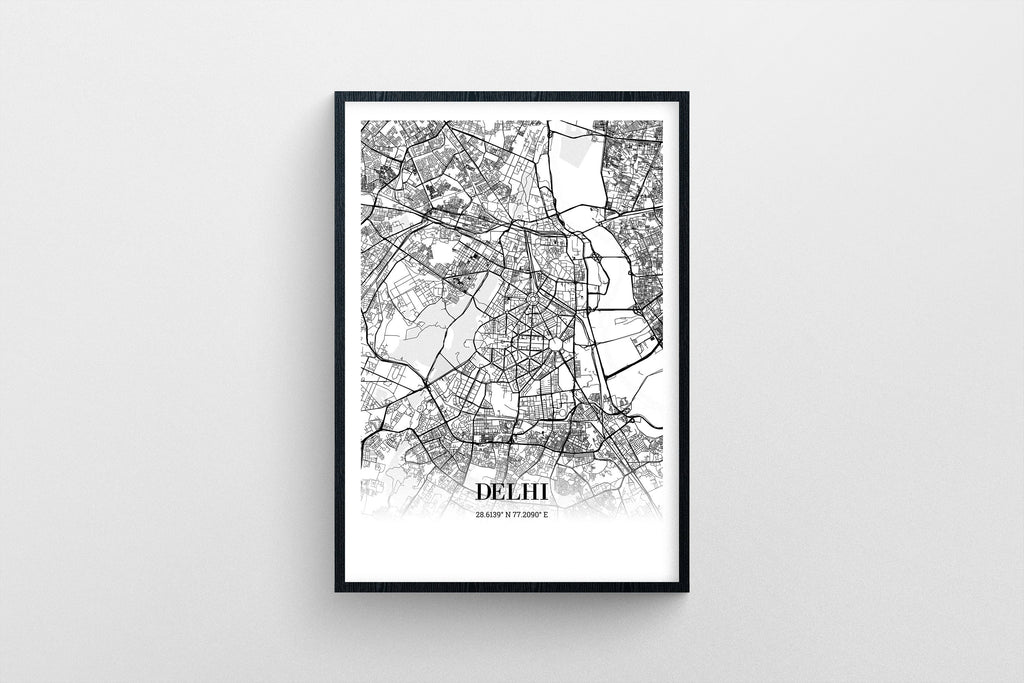 Delhi City Map Poster Street Map India Print Home Gift. – Big Art Shop