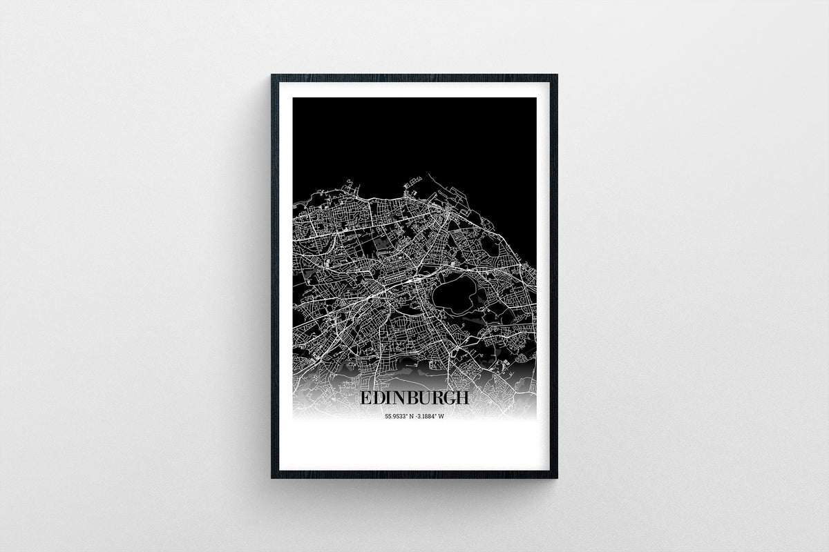 Edinburgh City Map Poster Street Map Scotland Print Home Gift. – Big ...