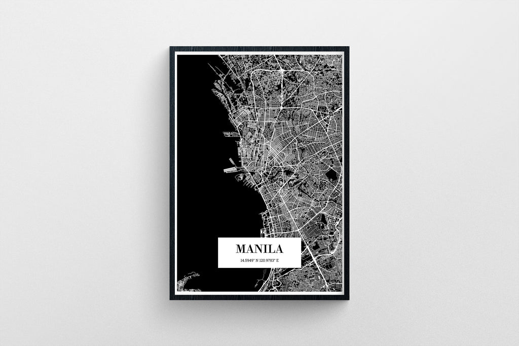 Manila City Map Poster Street Map Philippines Print Home Gift. – Big ...