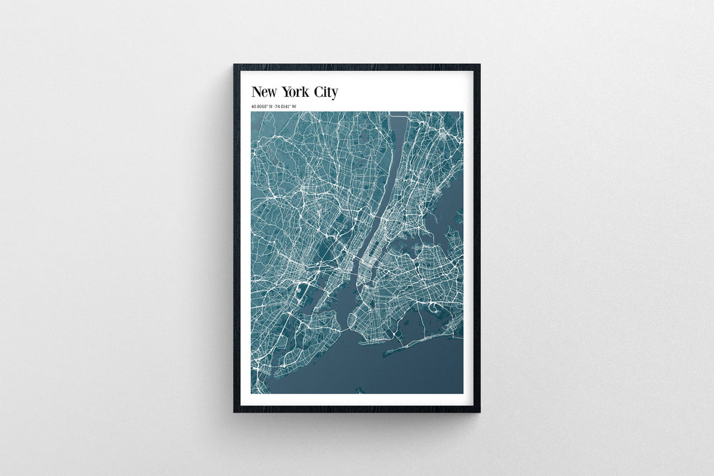 New York City Map Poster Street Map USA print America Home Gift. – Big ...