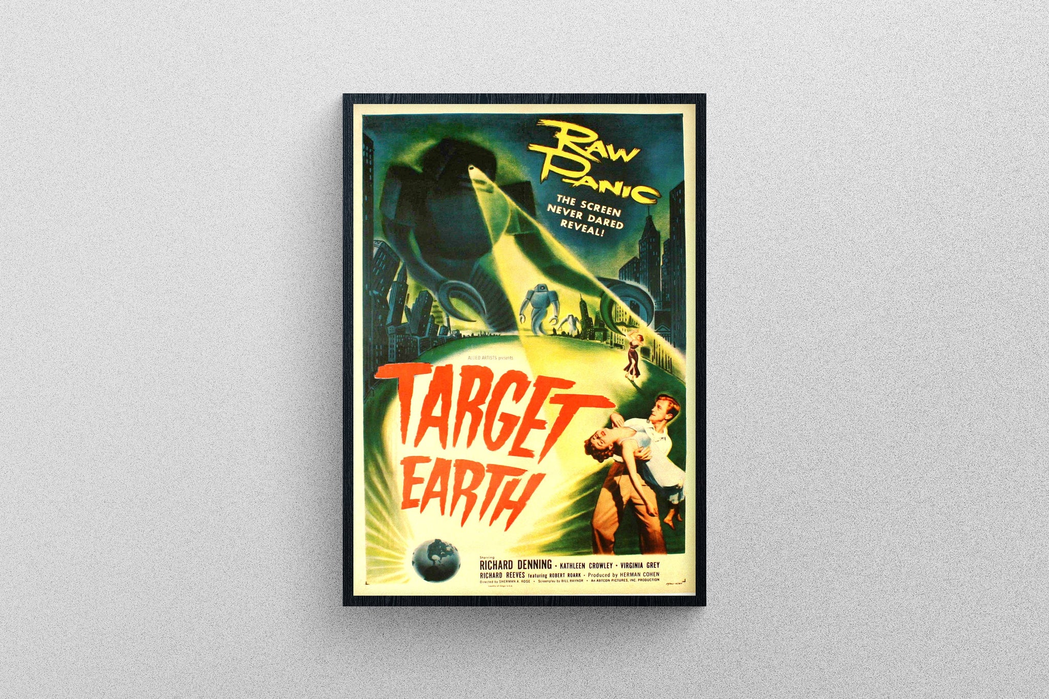 Target Earth 1954 Movie Poster Raw Panic | Classic Sci-fi Alien Movie ...