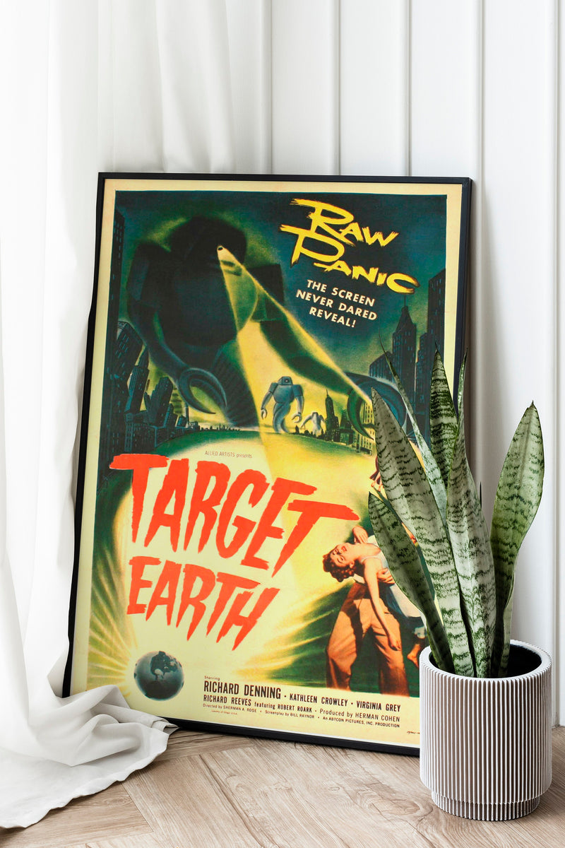 Target Earth 1954 Movie Poster Raw Panic | Classic Sci-fi Alien Movie ...